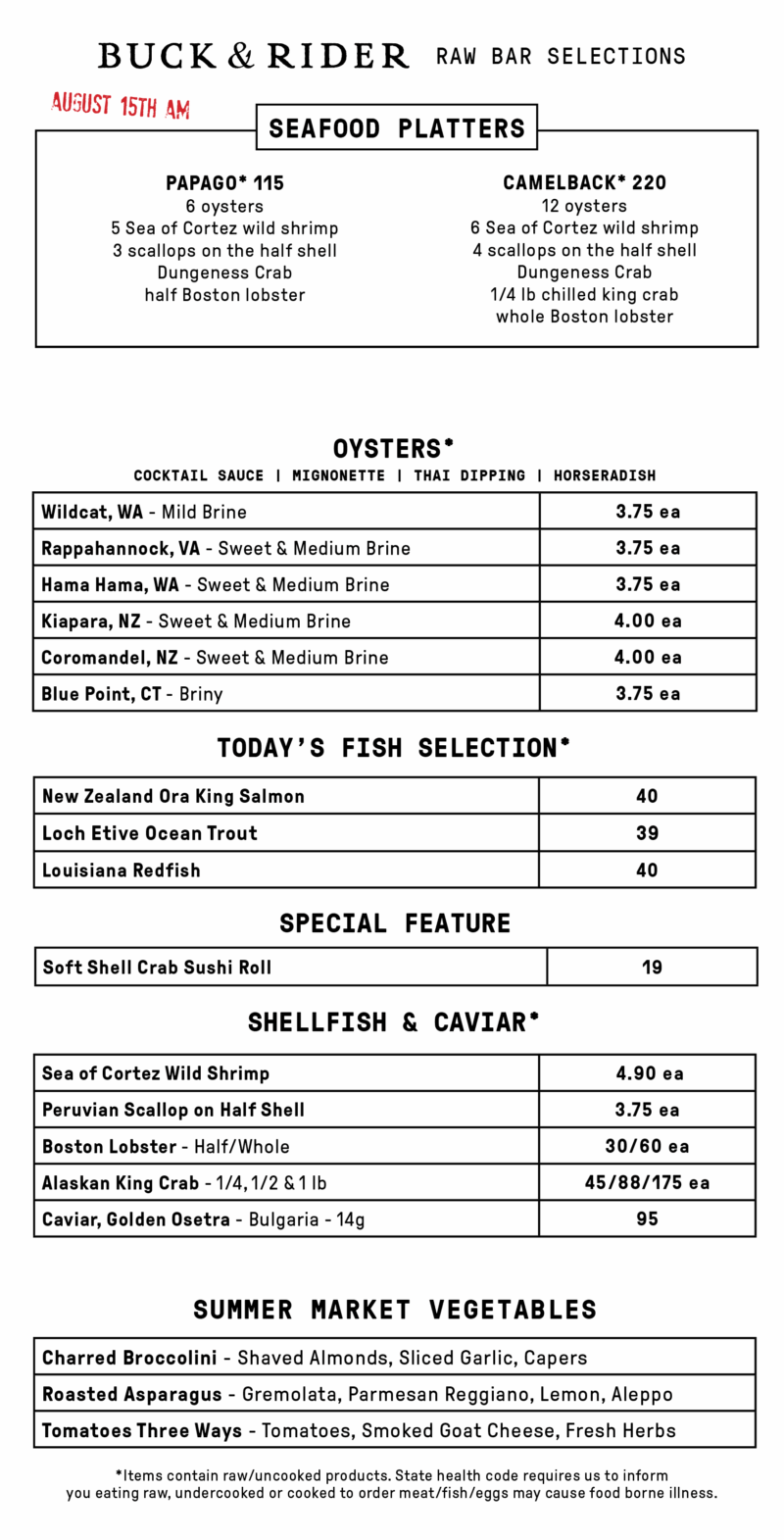 Buck & Rider - Seafood Restaurant Arizona - Dinner, Lunch, Brunch