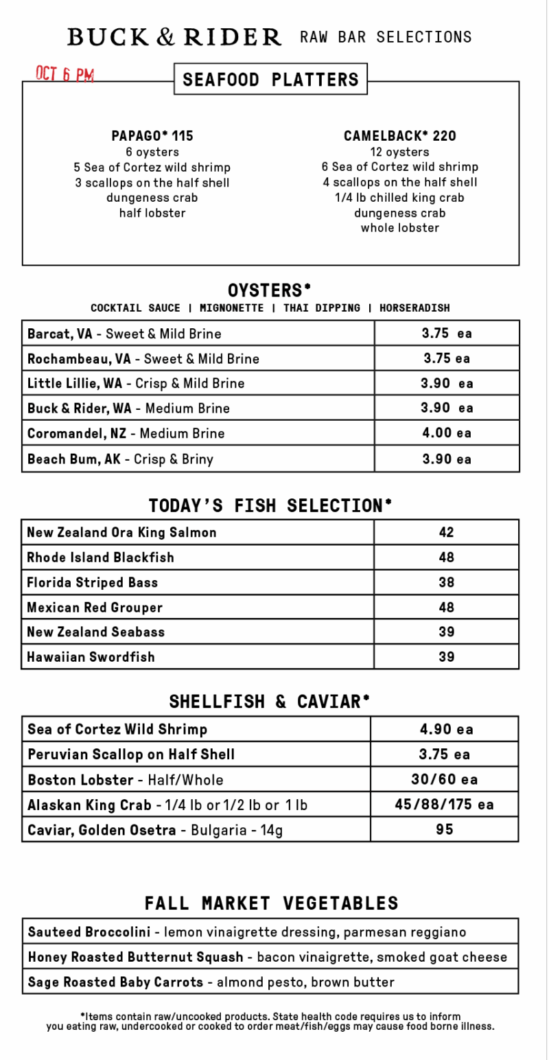 Private Dining - Buck and Rider