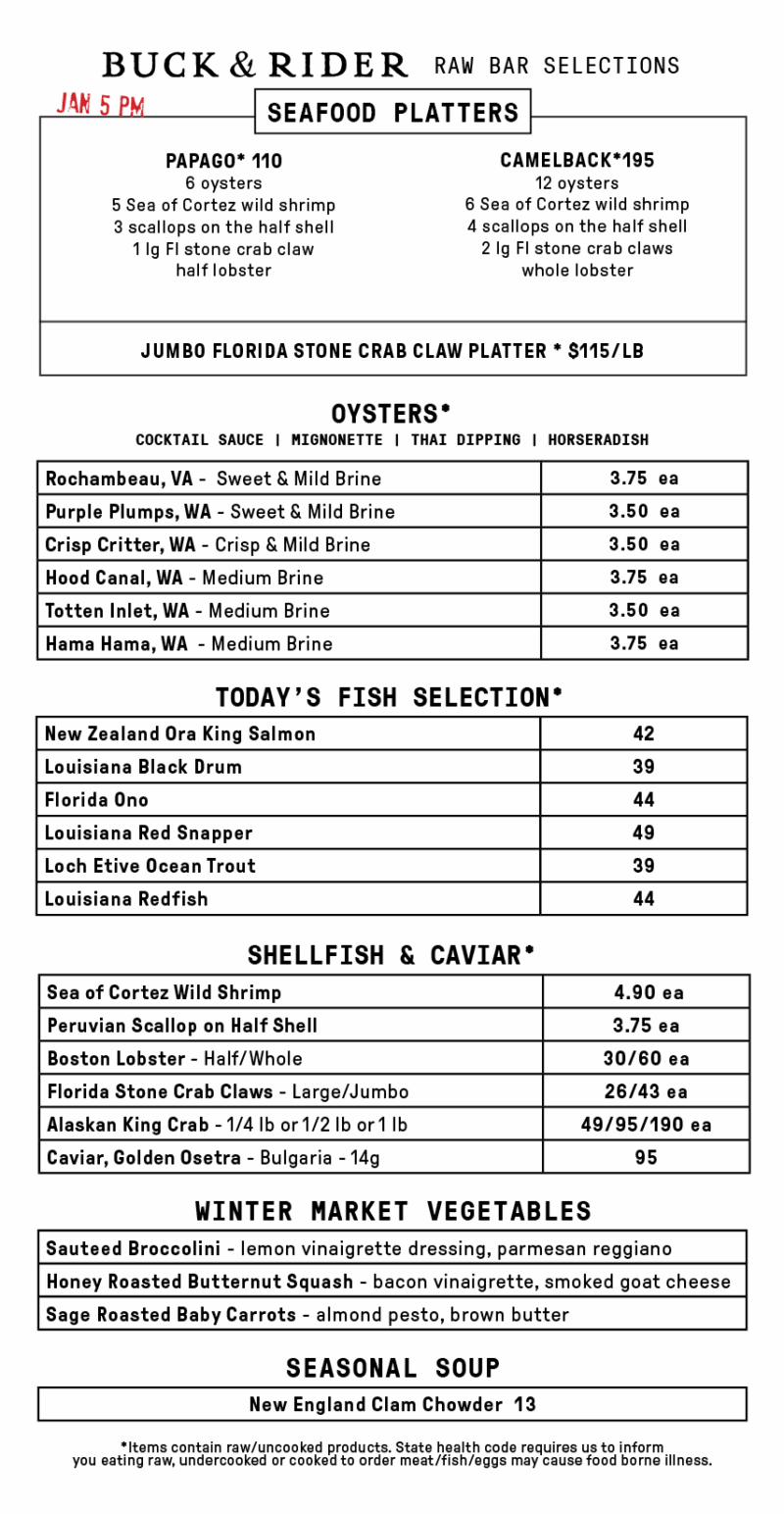 Private Dining - Buck and Rider